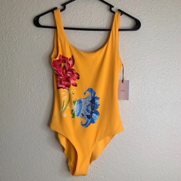 Onia | Swim | Onia Kelly Ribbed Floral Scoop Back One Piece Nwt | Poshmark